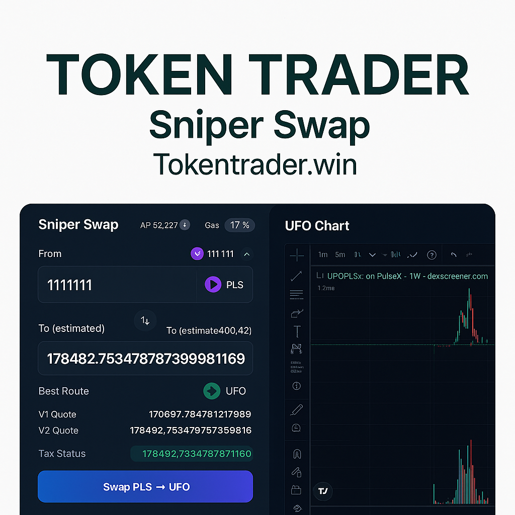 ⚡ Sniper Swap | TokenTrader.win - Ultra-Fast PulseChain Token Swaps & Sniping